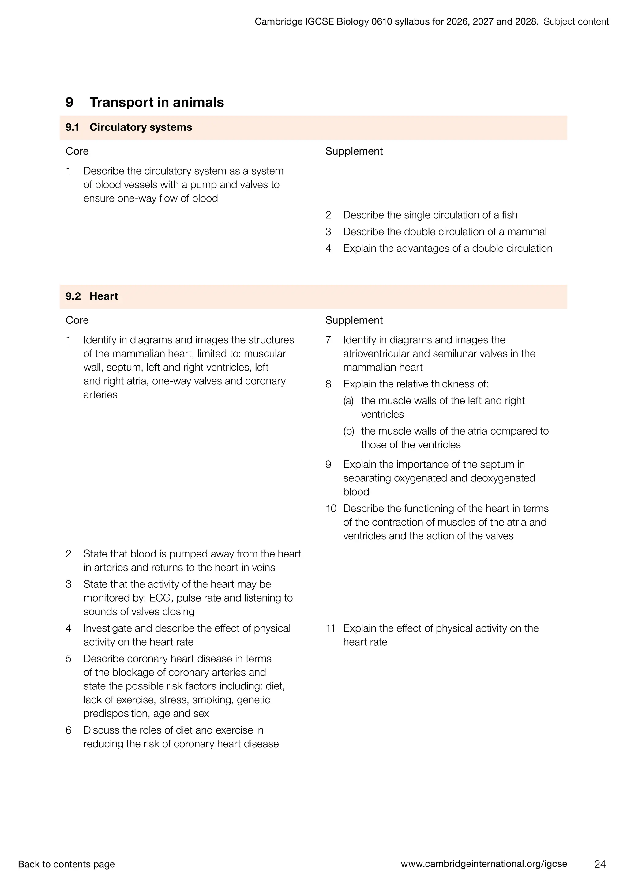 IGCSE Biology (0610) 2026-2028 syllabus. | PDF