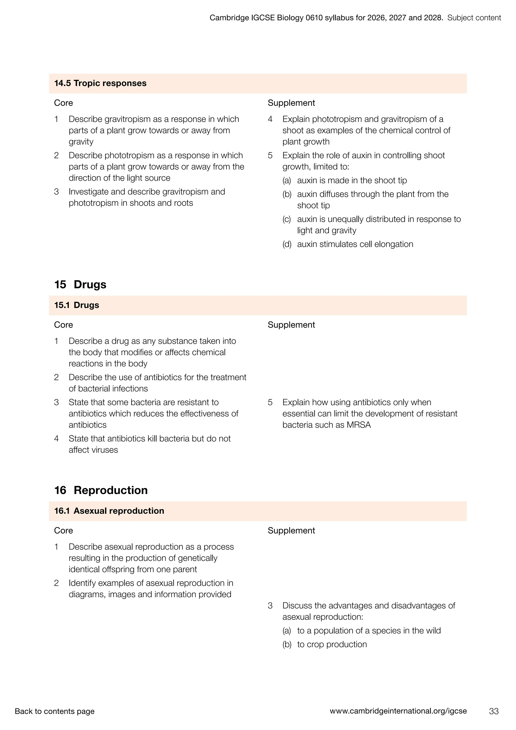IGCSE Biology (0610) 2026-2028 syllabus. | PDF