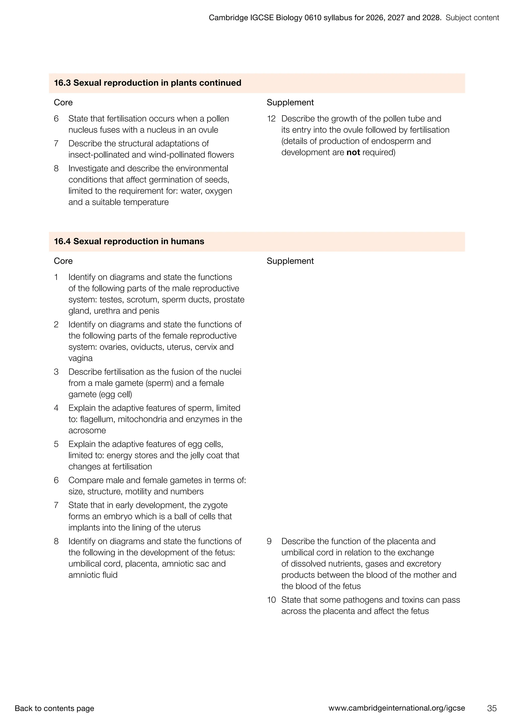 IGCSE Biology (0610) 2026-2028 syllabus. | PDF