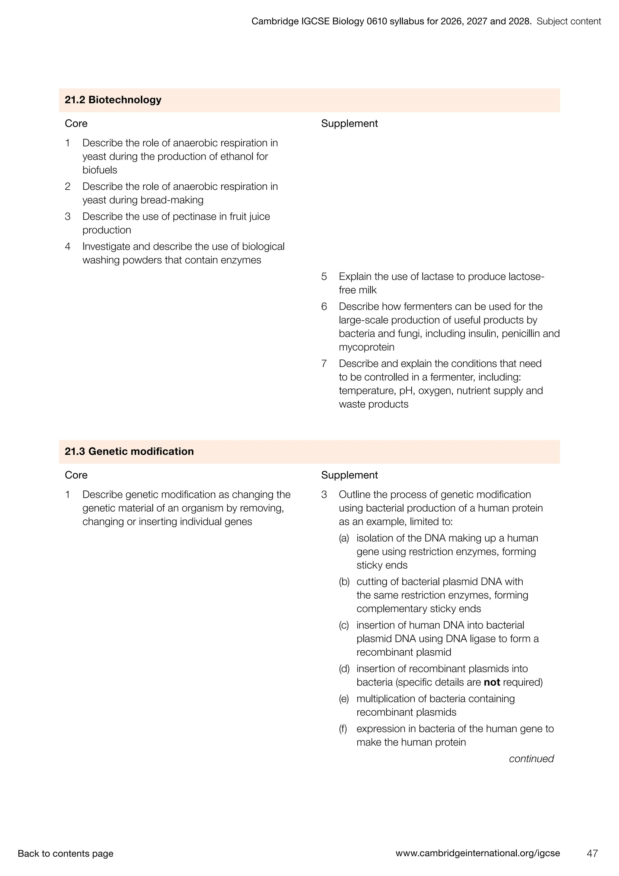 IGCSE Biology (0610) 2026-2028 syllabus. | PDF