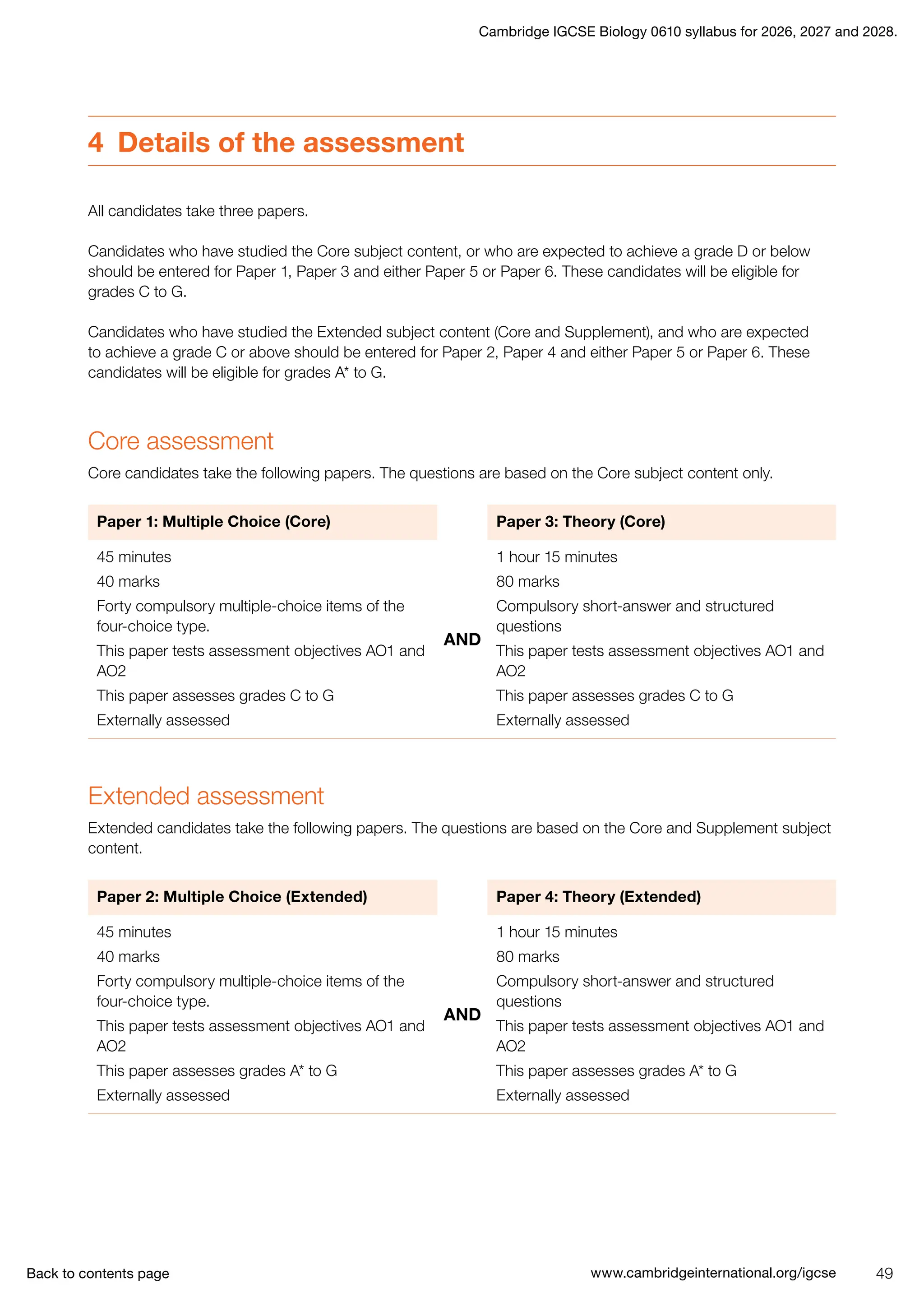 IGCSE Biology (0610) 2026-2028 syllabus. | PDF