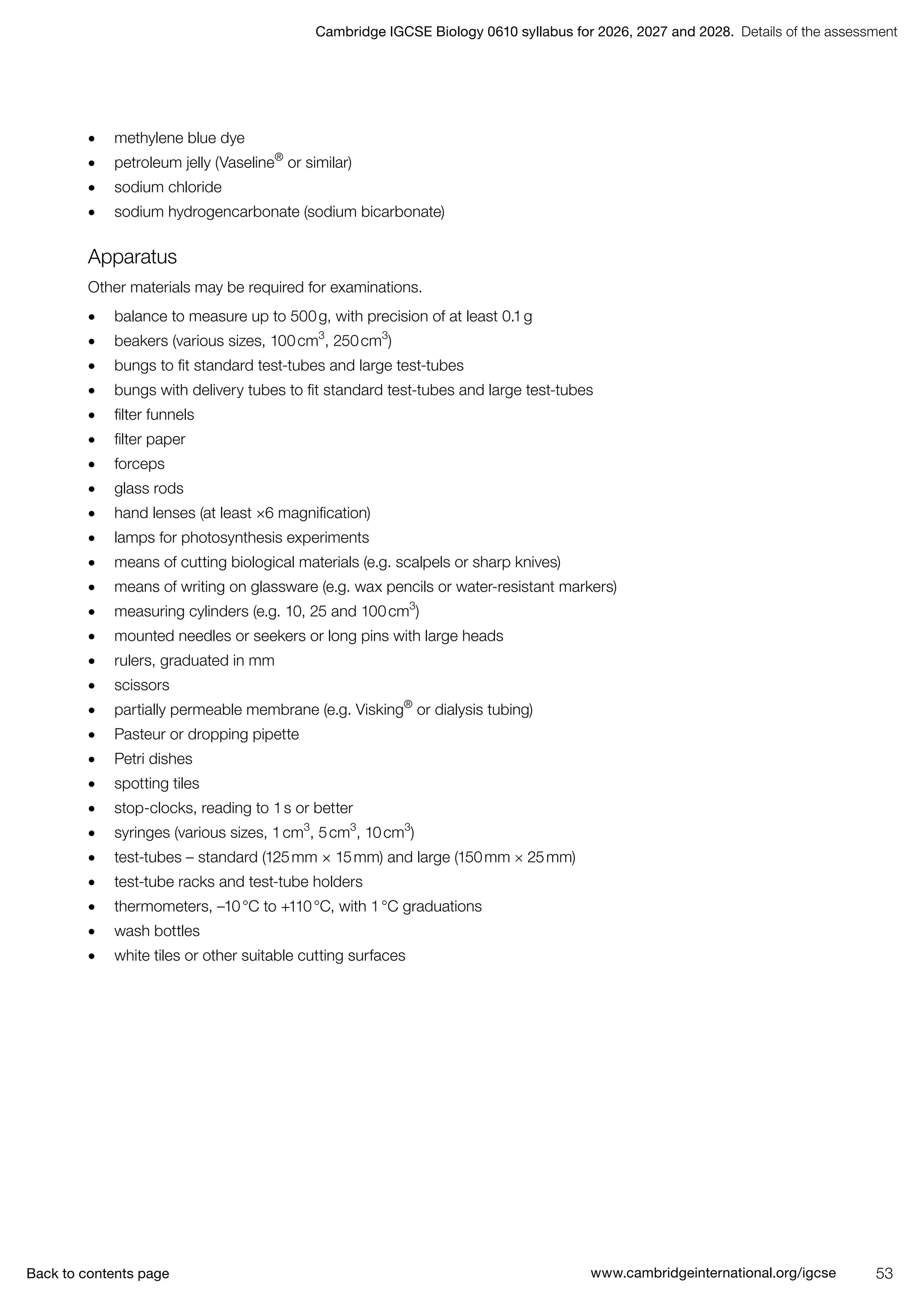 IGCSE Biology (0610) 2026-2028 syllabus. | PDF