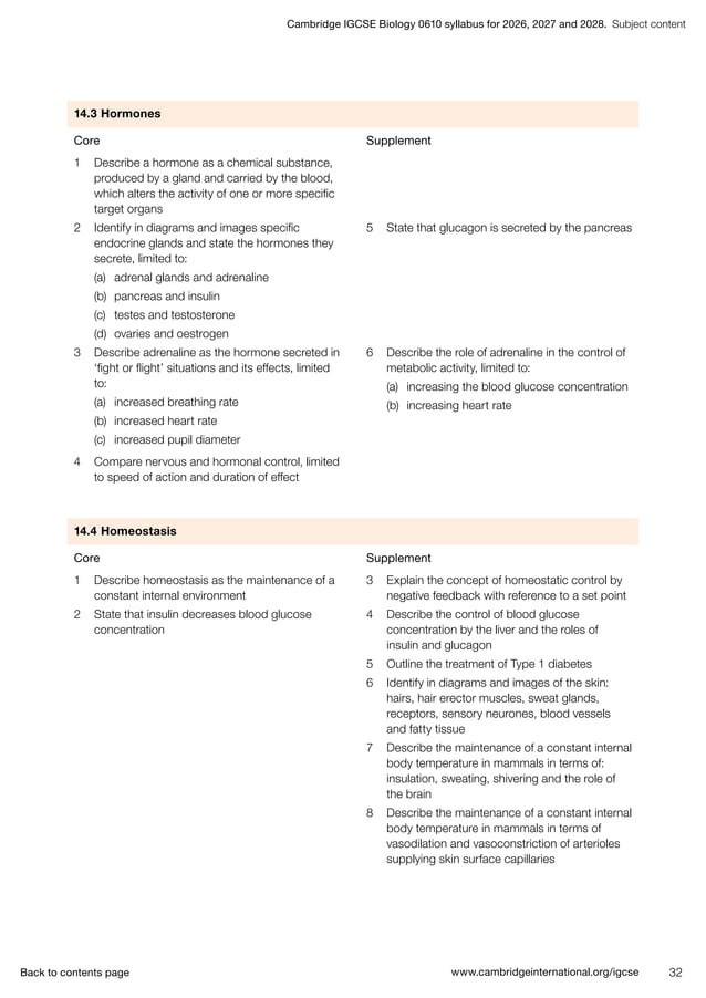 IGCSE Biology (0610) 2026-2028 syllabus. | PDF