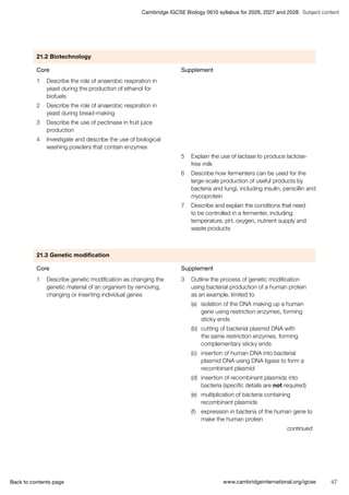 IGCSE Biology (0610) 2026-2028 syllabus. | PDF
