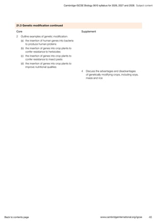 IGCSE Biology (0610) 2026-2028 syllabus. | PDF