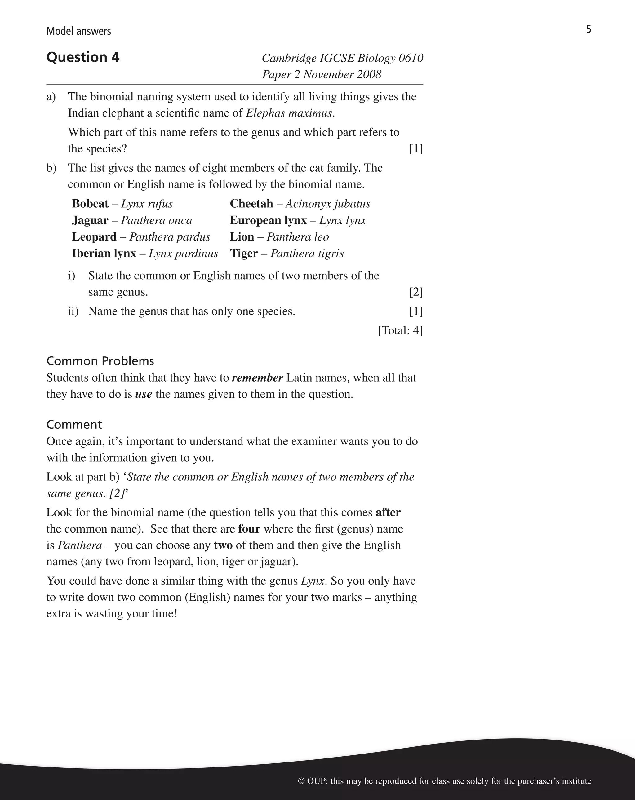 Igcse biology model answers | PDF