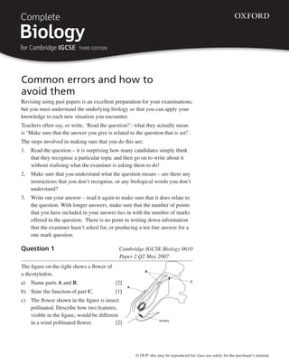 Igcse biology model answers | PDF