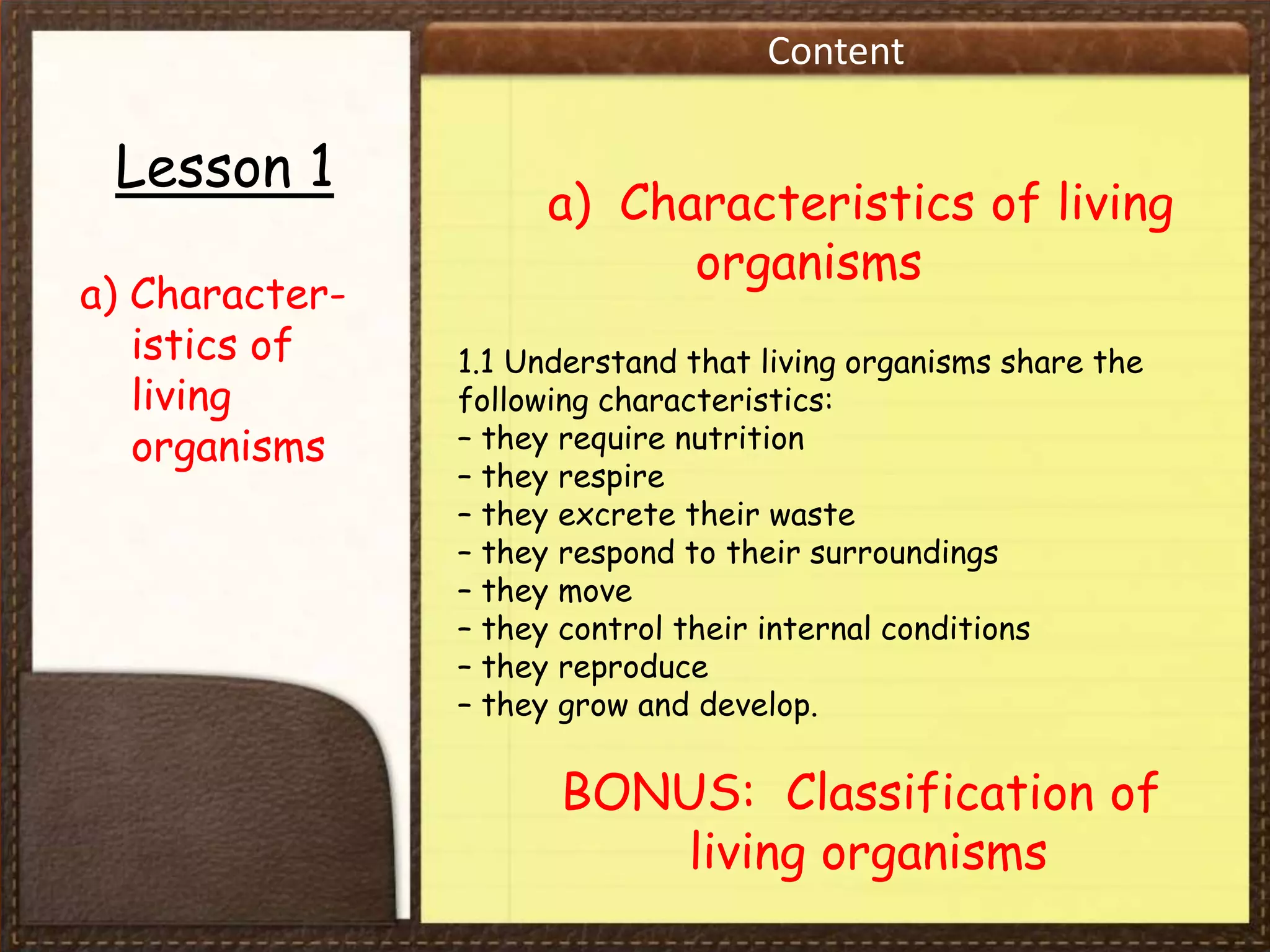 iGCSE Biology Section 1 Lesson 1.ppt