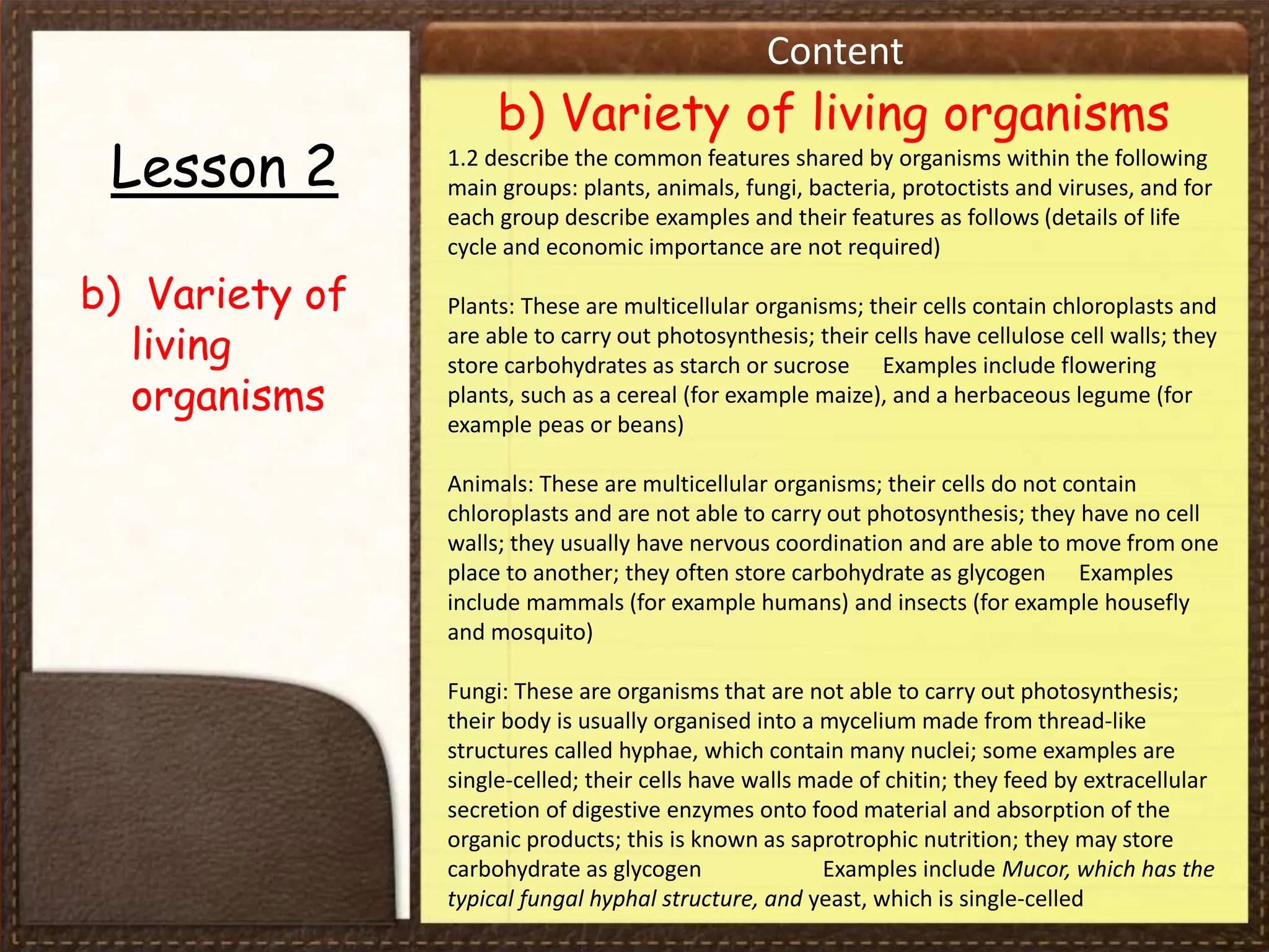 IGCSE Biology Section 1 Lesson 2 by HIna Imran (Jawahir Al Riyadh ...
