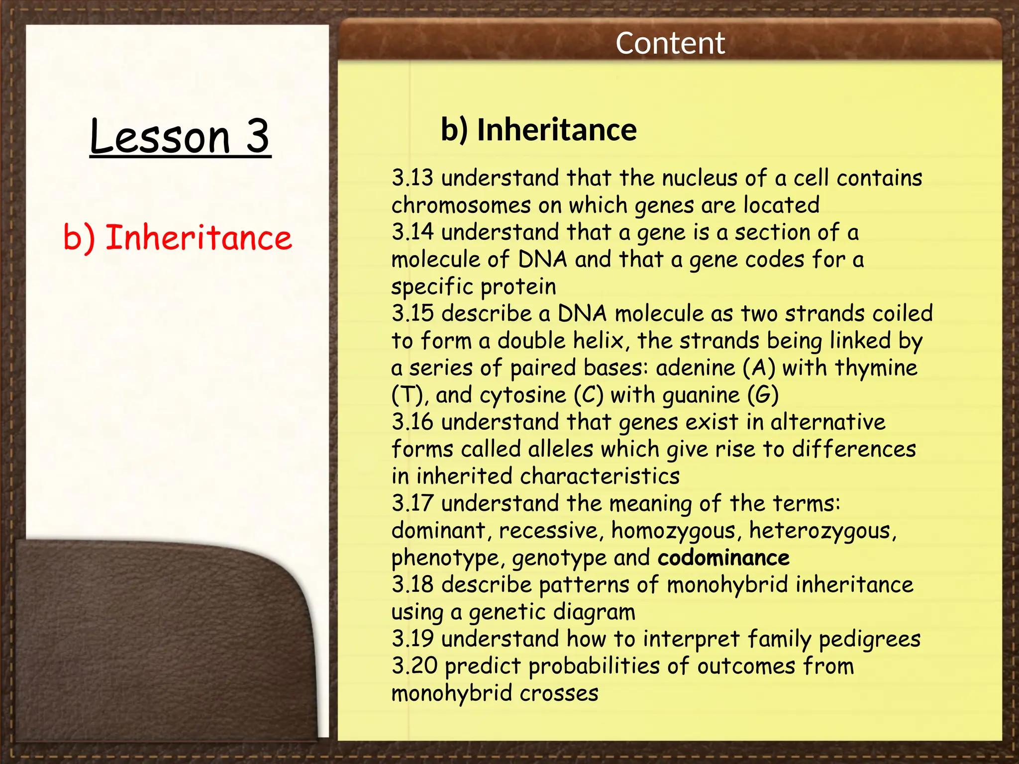 iGCSE Biology Section 3 Lesson 3 details | PPT