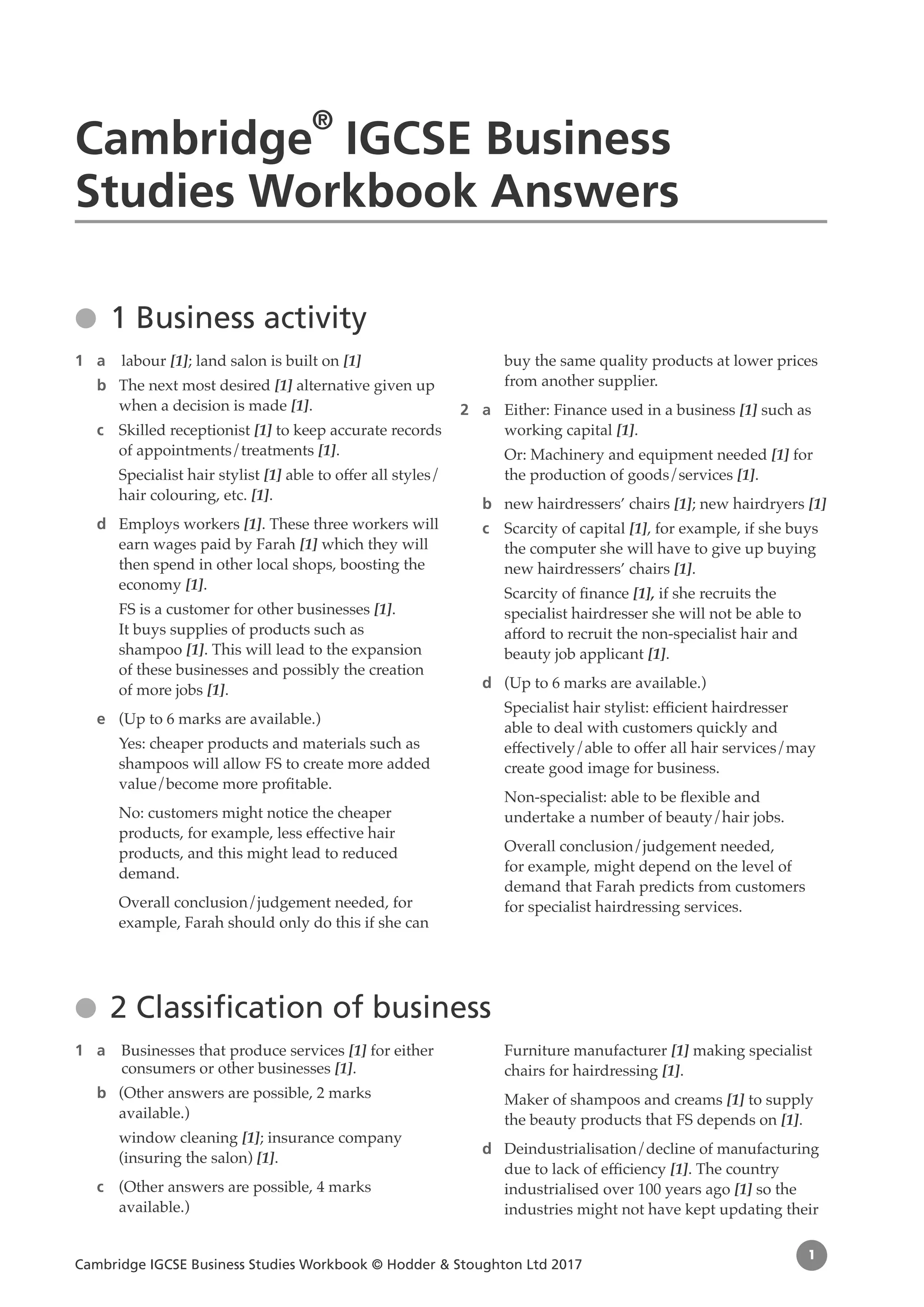 Igcse business wb_answers | PDF