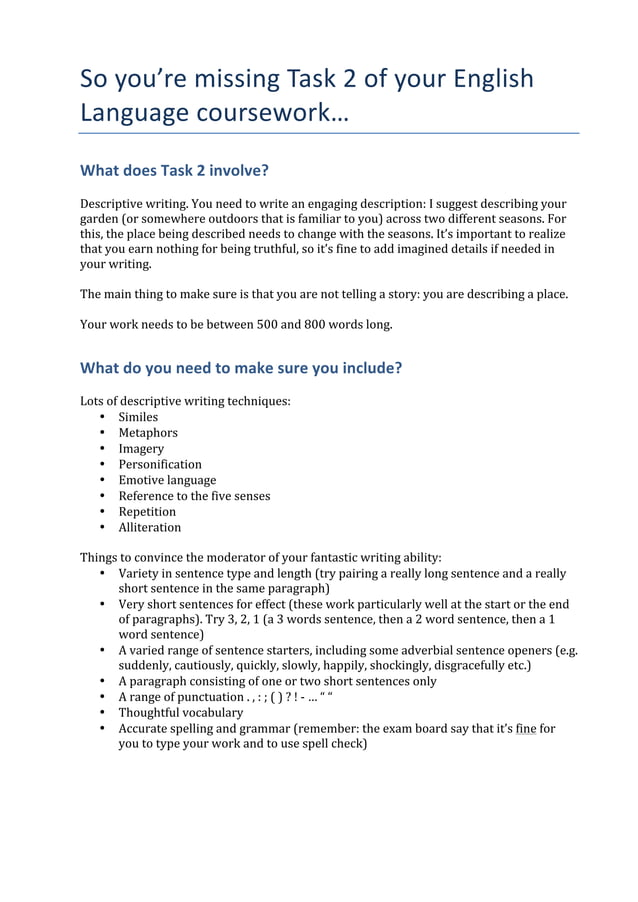 I gcse catch up tasks | PDF