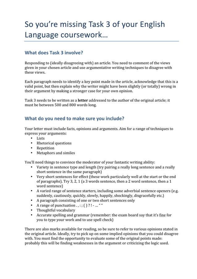 I gcse catch up tasks | PDF