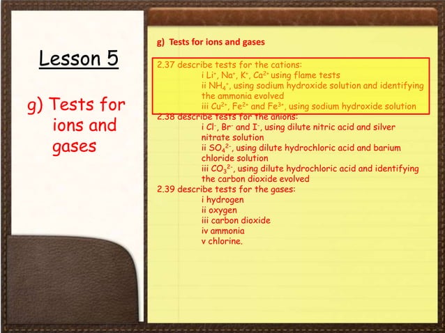 iGCSE Chemistry Section 2 Lesson 5.ppt