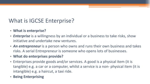 Igcse enterprise cambridge international examination | PPTX | Business ...