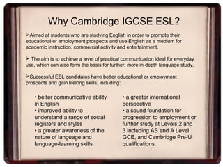 Igcse esl syllabus aims and objectives | PPT
