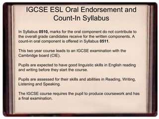 Igcse esl syllabus aims and objectives | PPT