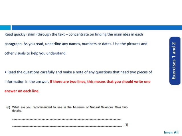 IGCSE ESL (Comprehension) Guide | PPTX