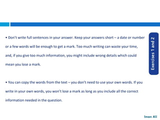 IGCSE ESL (Comprehension) Guide | PPTX