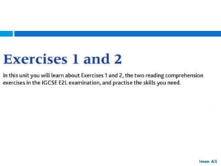 IGCSE ESL (Comprehension) Guide | PPTX