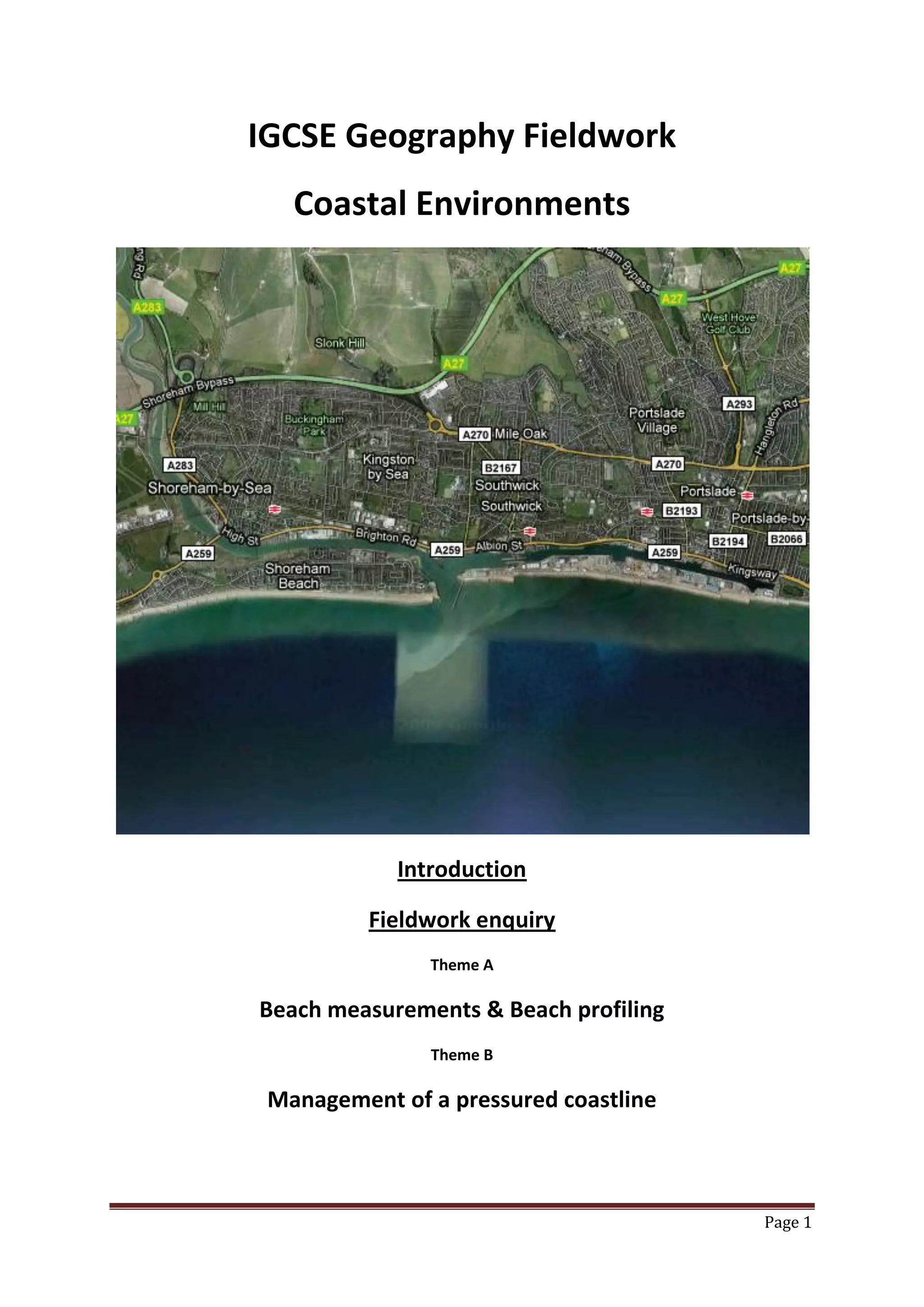 Igcse geography coastal environments fieldwork | PDF