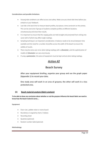 Igcse geography coastal environments fieldwork | PDF