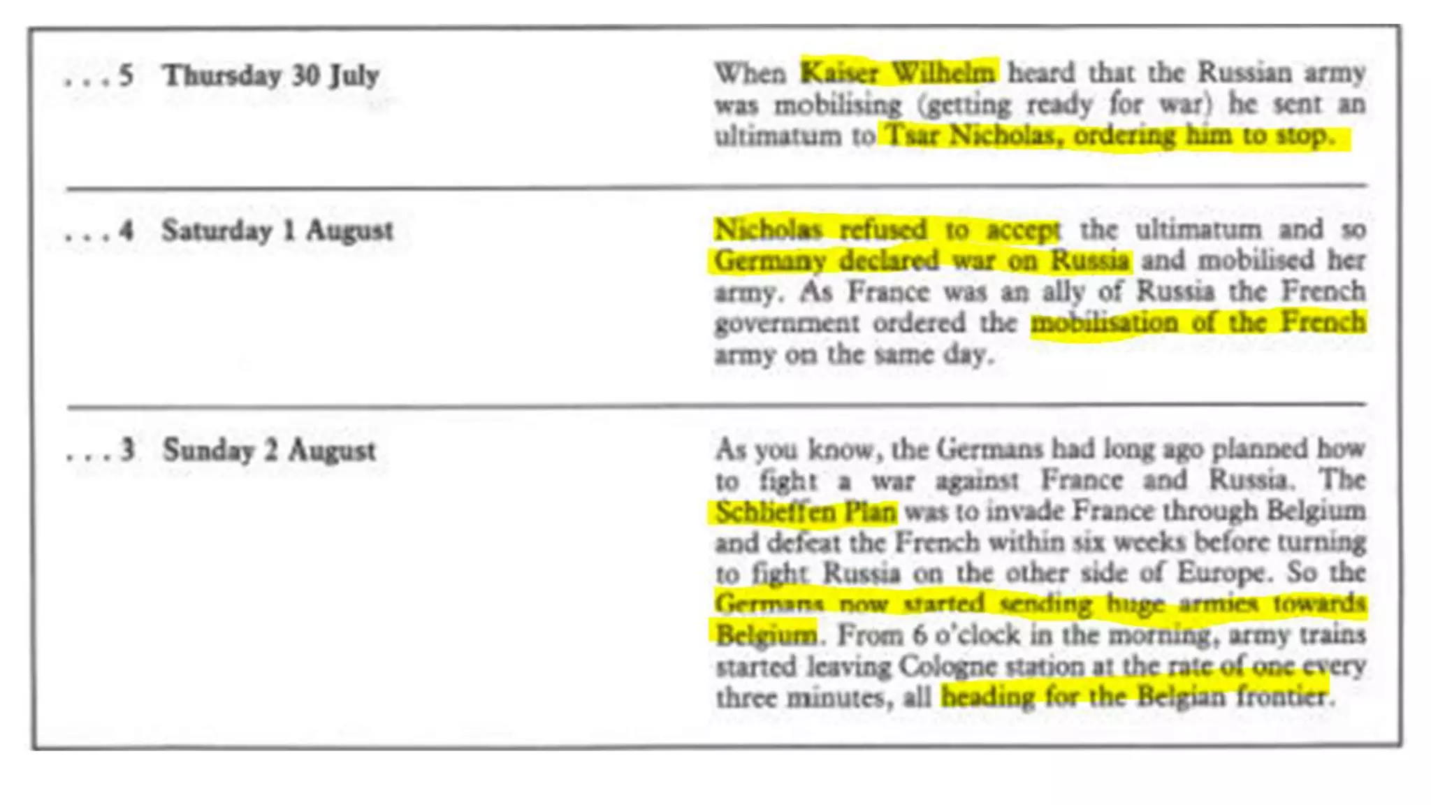 Igcse history (0470) depth study part 1 the first world war 1914 1918 ...