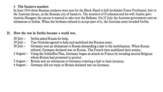Igcse history (0470) depth study part 1 the first world war 1914 1918 ...