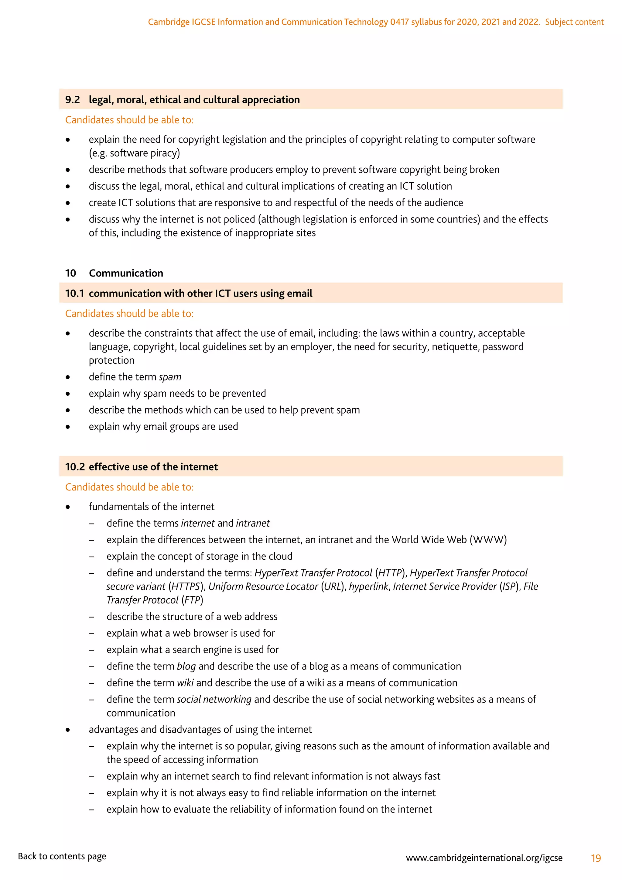 Igcse Ict Syllabus Pdf Computing Technology And Computing