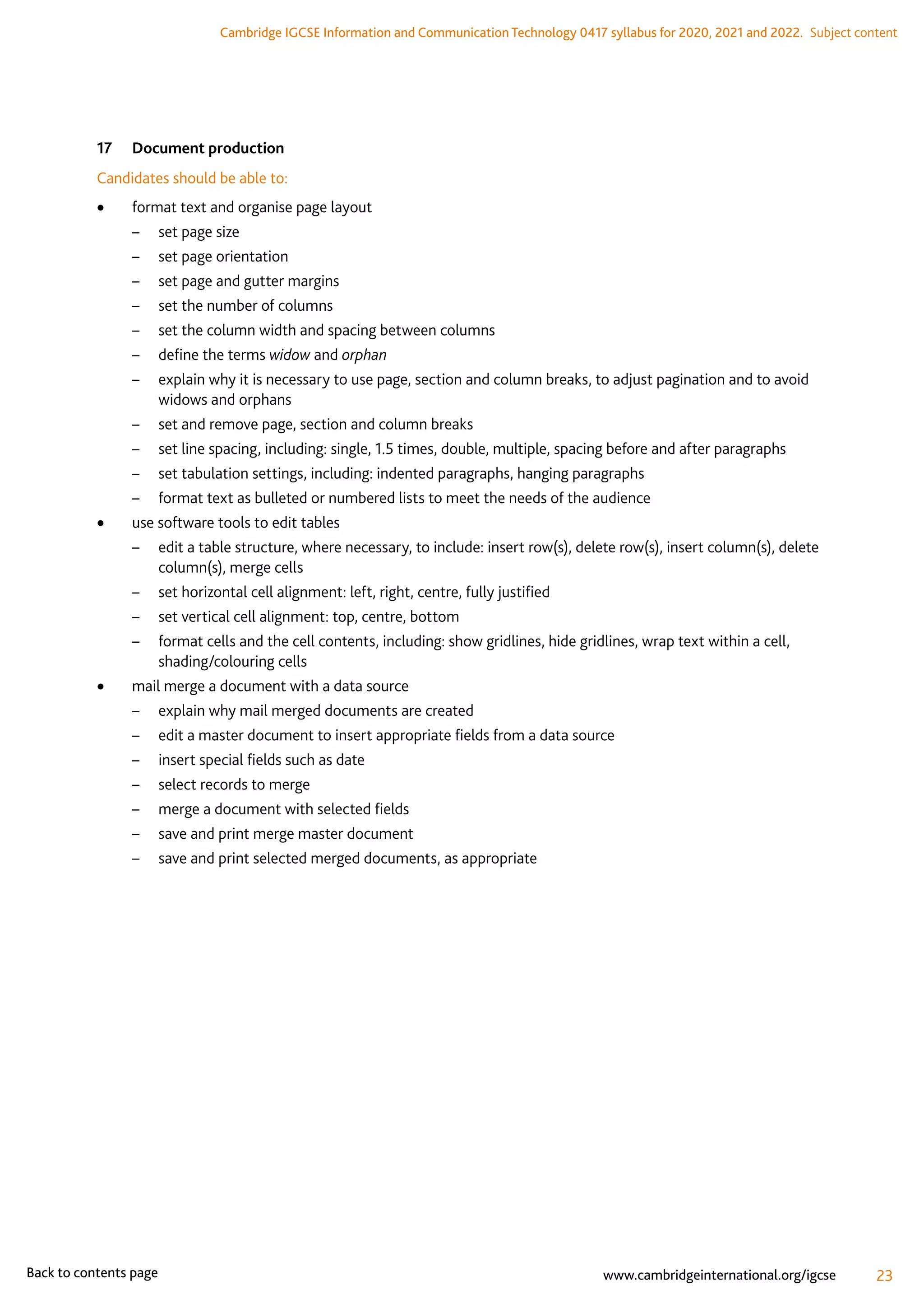 Igcse ict syllabus | PDF