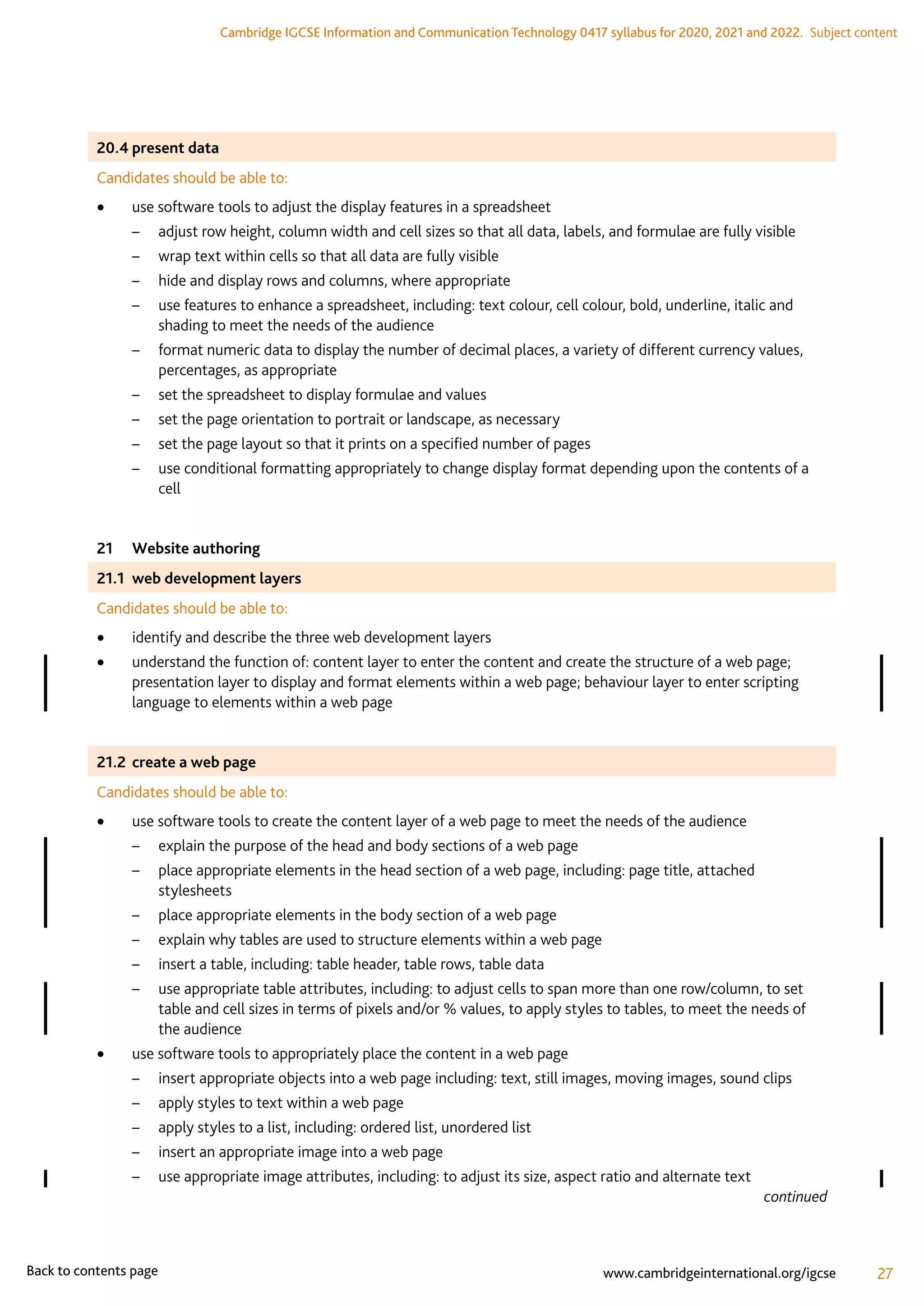 Igcse ict syllabus | PDF