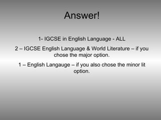 Igcse lang quiz | PPT
