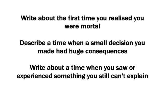 Igcse language creative writing stimuli | PPTX