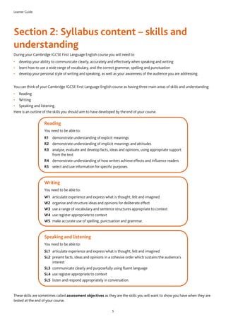 IGCSE FIRST LANGUAGE ENGLISH 0500 | PDF