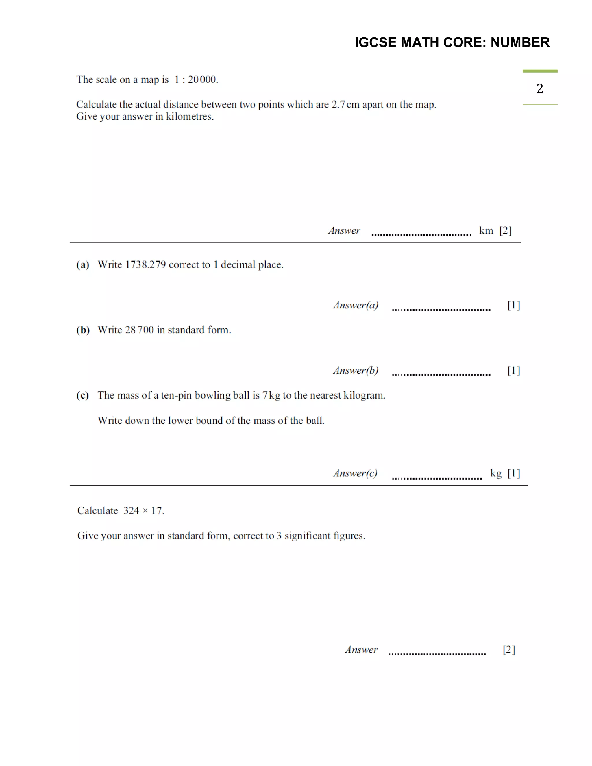 IGCSE MATH CORE Classified Past Paper | PDF