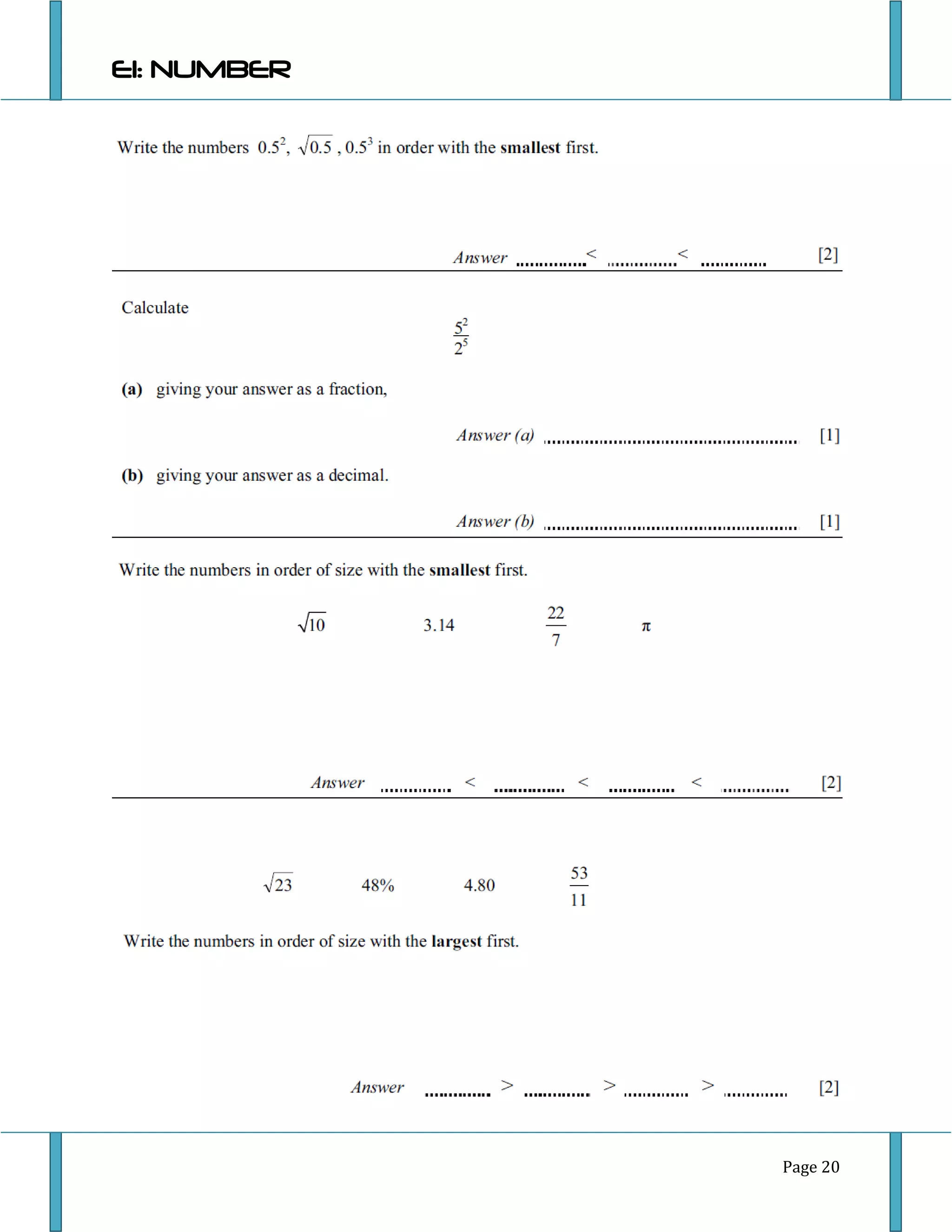 Igcse 0580 math extended:NUMBER | PDF