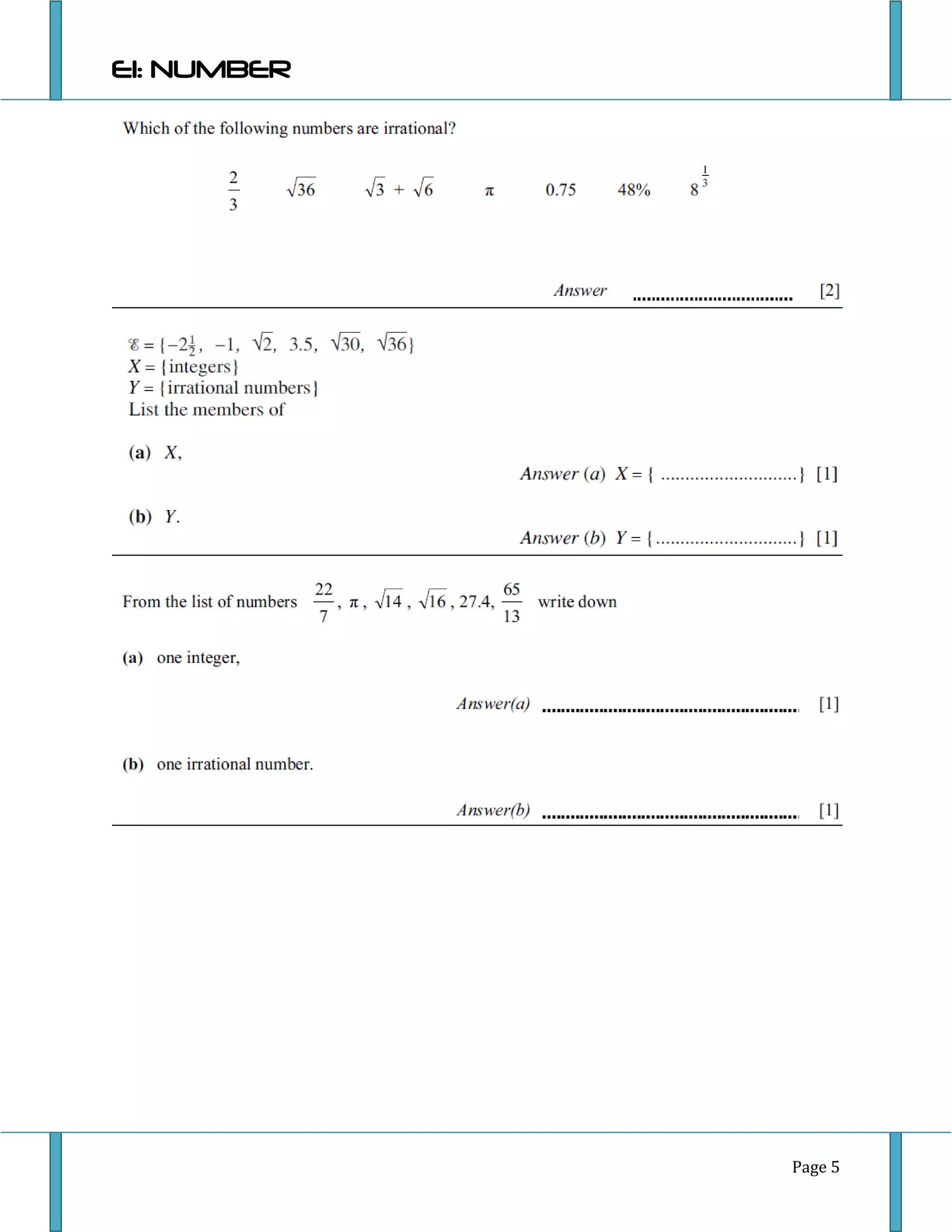 Igcse 0580 math extended:NUMBER | PDF