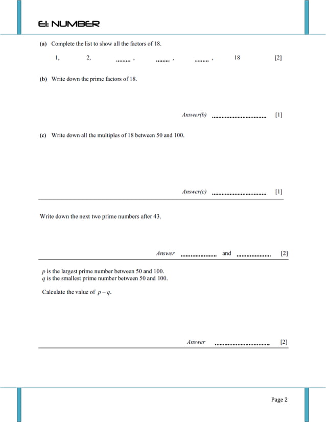 Igcse 0580 math extended:NUMBER | PDF | Education