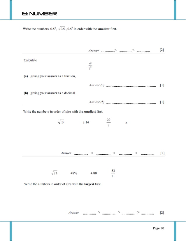 Igcse 0580 math extended:NUMBER | PDF | Education