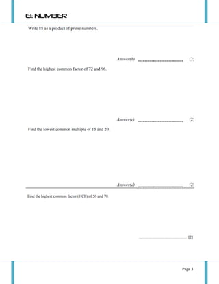 Igcse 0580 math extended:NUMBER | PDF