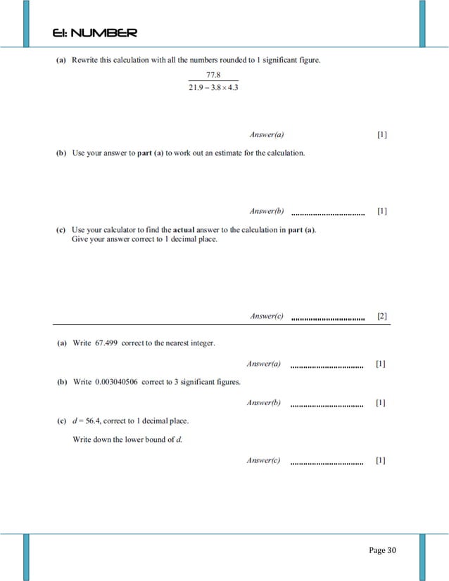 Igcse 0580 math extended:NUMBER | PDF | Education