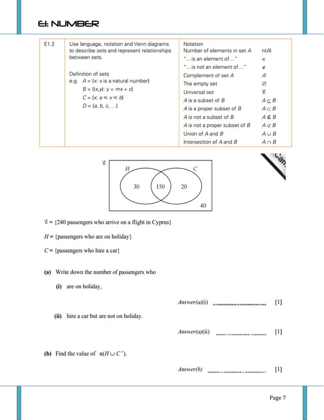 Igcse 0580 Math Extended Number Pdf Education