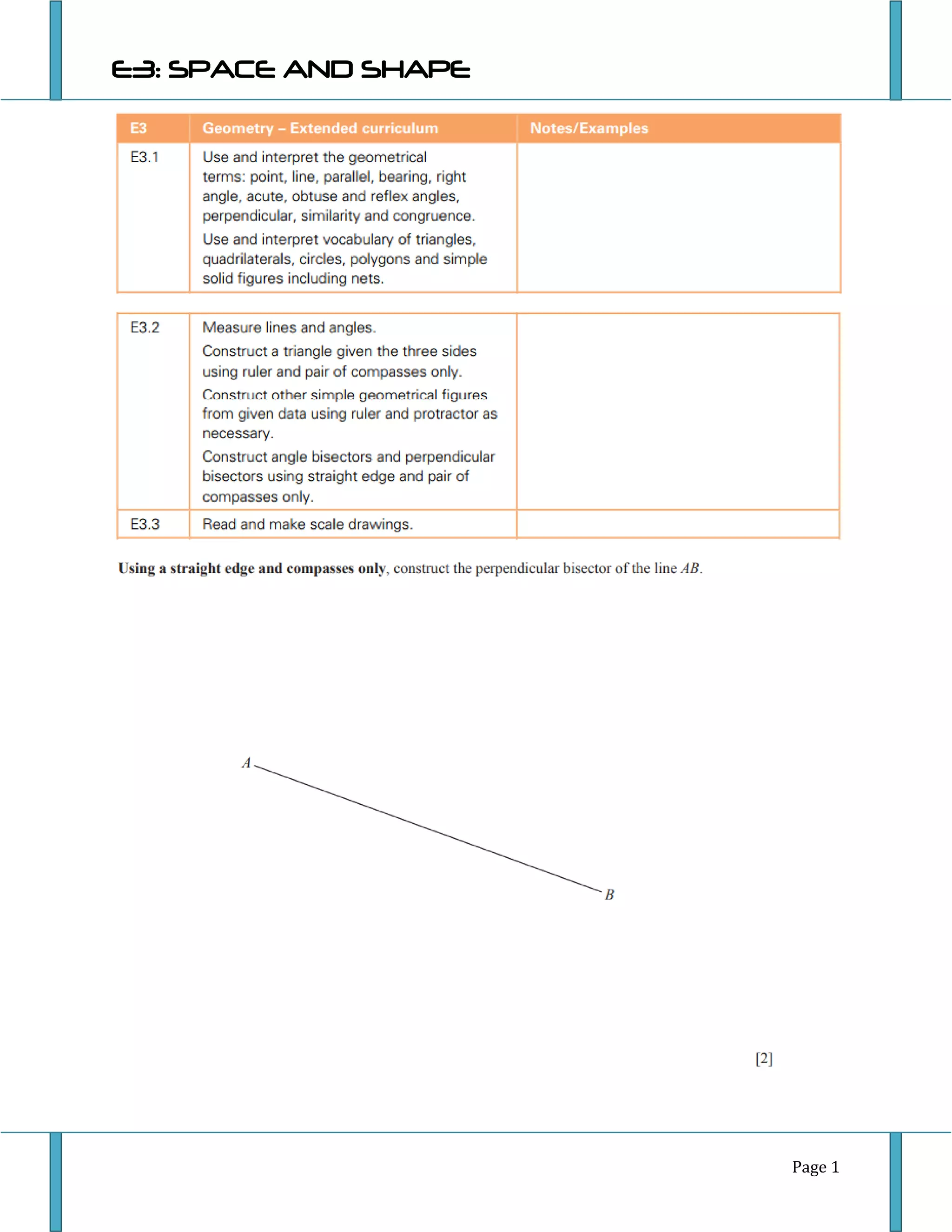 Igcse 0580 math extended: SPACE AND SHAPE | PDF
