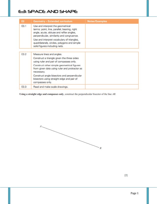 Igcse 0580 Math Extended Space And Shape Pdf