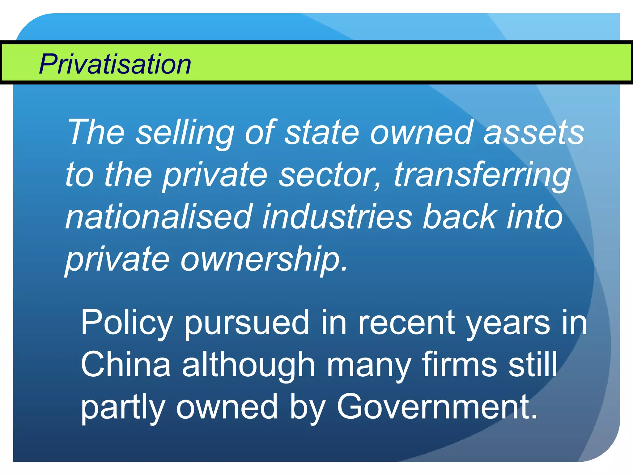 Igcse nationalised industries and privatisation | PPT