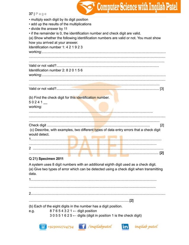 Igcse And O Level Computer Workbook For P1 By Inqilab Patel Pdf
