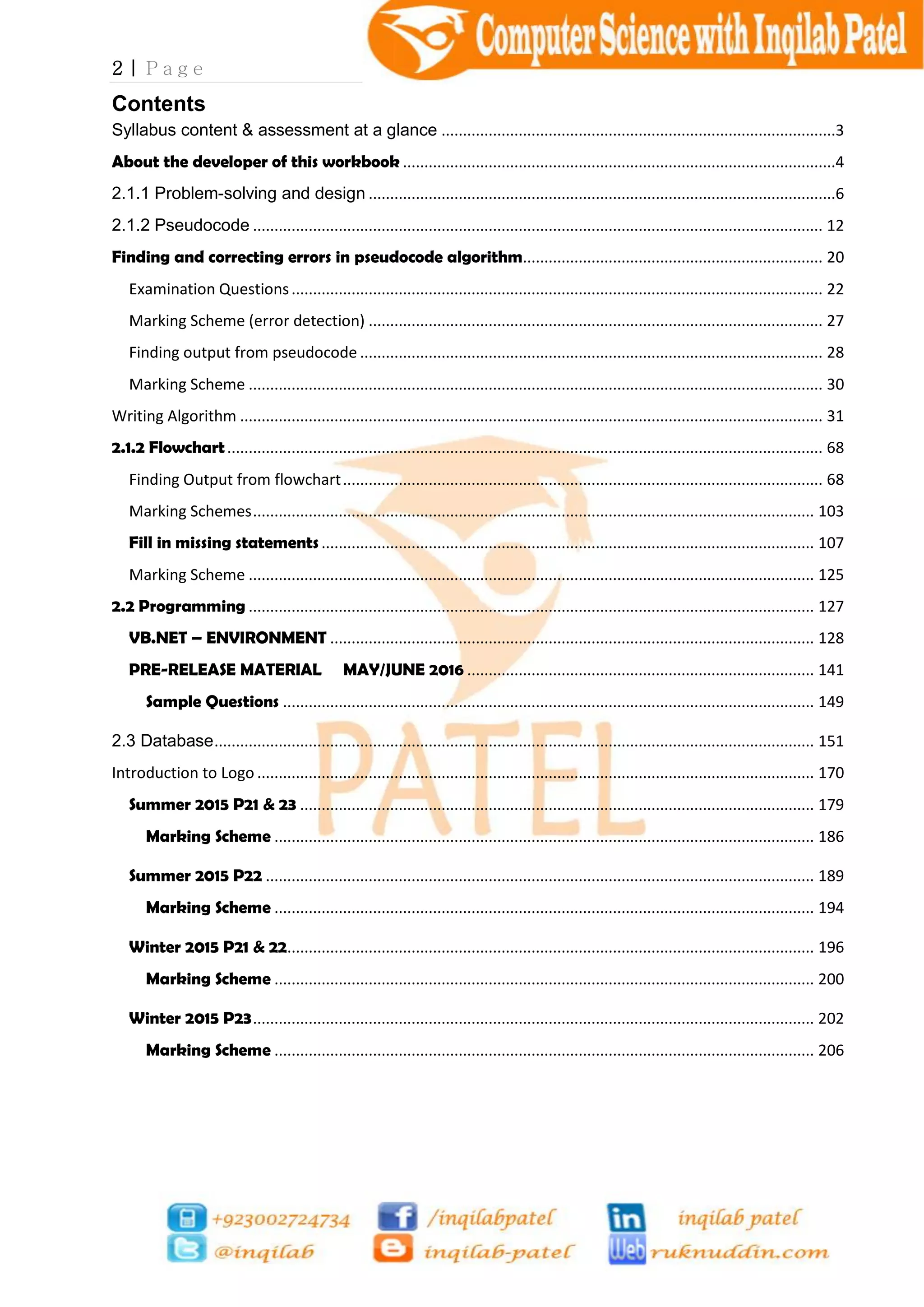 IGCSE & O Level Computer Workbook for P2 by Inqilab Patel | PDF | Programming Languages | Computing