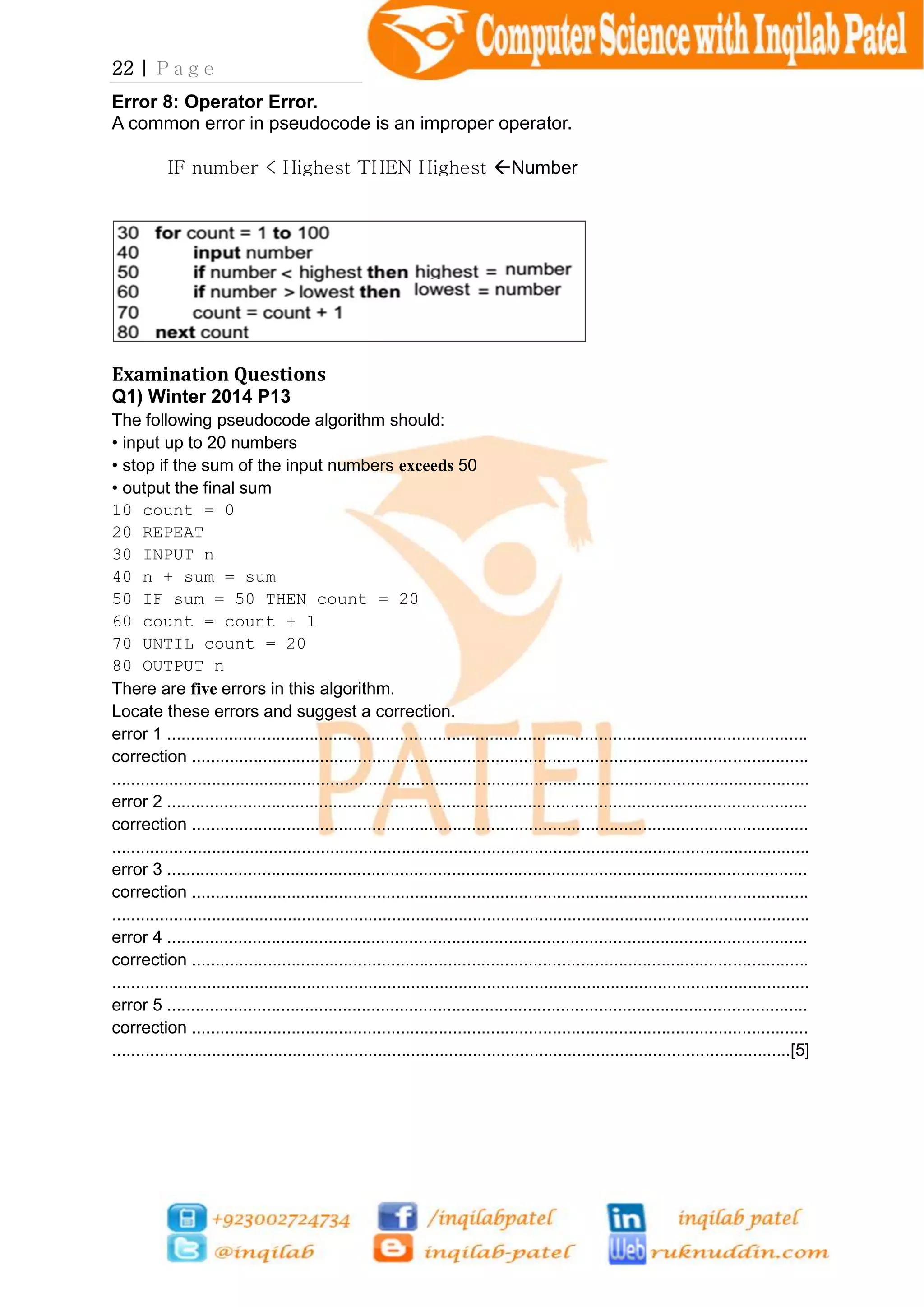 IGCSE & O Level Computer Workbook for P2 by Inqilab Patel | PDF | Programming Languages | Computing