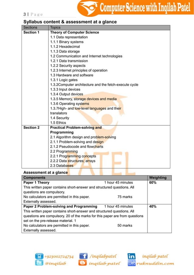 IGCSE & O Level Computer Workbook for P2 by Inqilab Patel | PDF | Programming Languages | Computing