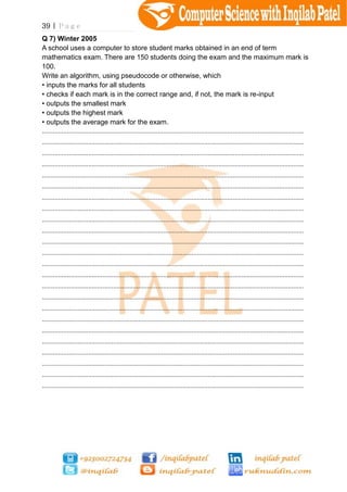 IGCSE & O Level Computer Workbook for P2 by Inqilab Patel | PDF